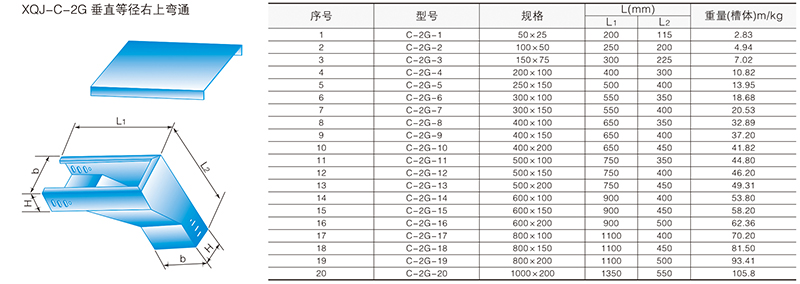 XQJ-C-2G垂直等径右上弯通-浙江电盟电气有限公司